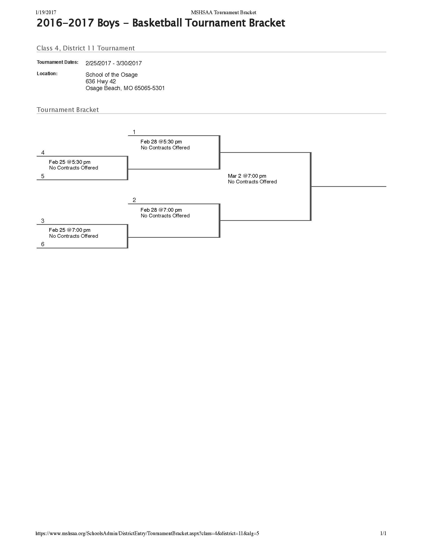 MSHSAA Tournament Boys Bracket | Eldon School District